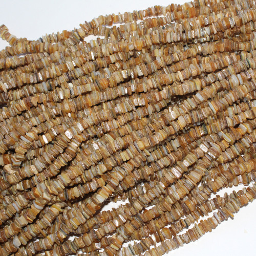 Square Cut 7-8mm Gold Lip shell Heishi