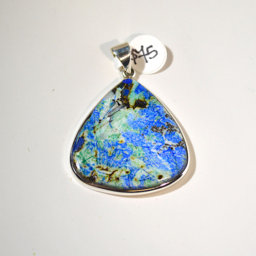 Peruvian Azurite Drop Pendant 43x36mm