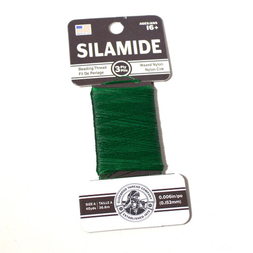 Green Silamide Thread | Size A | 40 Yards
