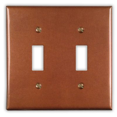 2-Toggle Copper Switch Plate - Basic Copper