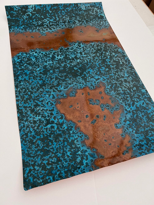 Azul Light 36 Gauge Patina Copper Sheet For Bar Top and Countertop