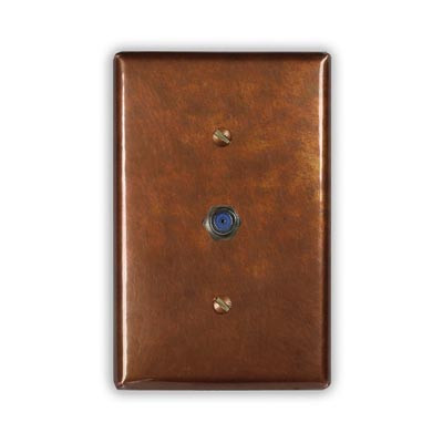 1-Cable TV Jack Copper Outlet Cover - Basic Copper