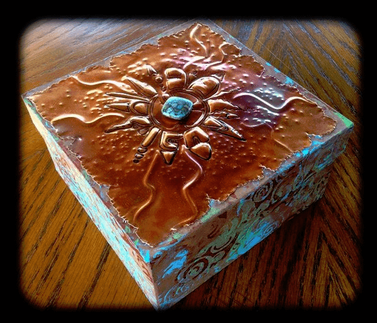 Embossed Copper Wish Box Craft by Vesta Abel
