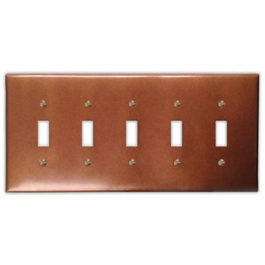 5-Toggle Copper Switch Plate - Basic Copper