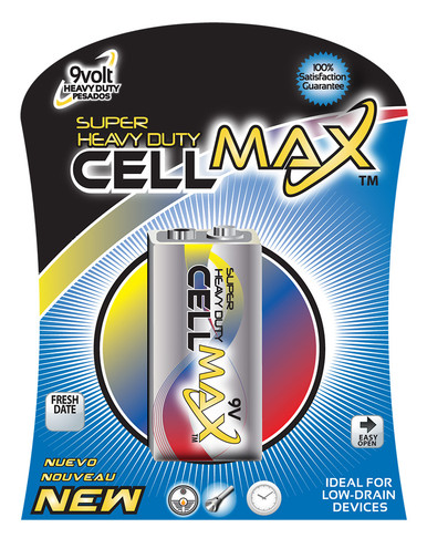CellMax 9 Volt Super Heavy Duty - 1 Piece Blister Pack - Value Max Products