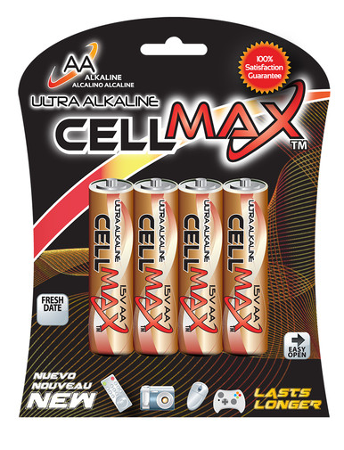 CellMax AA Ultra Alkaline - 4 Piece Blister Pack - Value Max Products