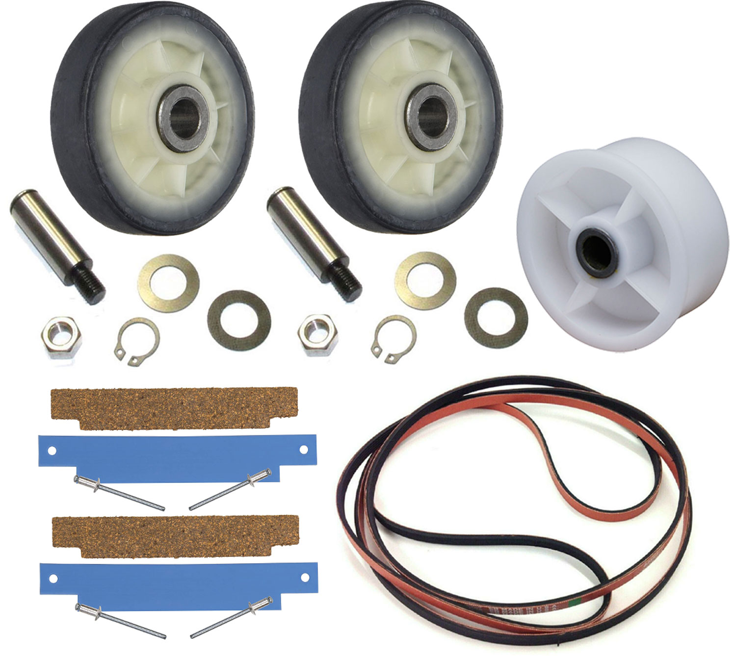 MLE2000AYW Genuine Dryer Belt Rollers Shafts Slides Pulley Kit ...