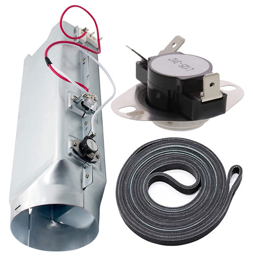 LG DLE2101W Dryer Heating Element & Thermostat & Belt Kit ...