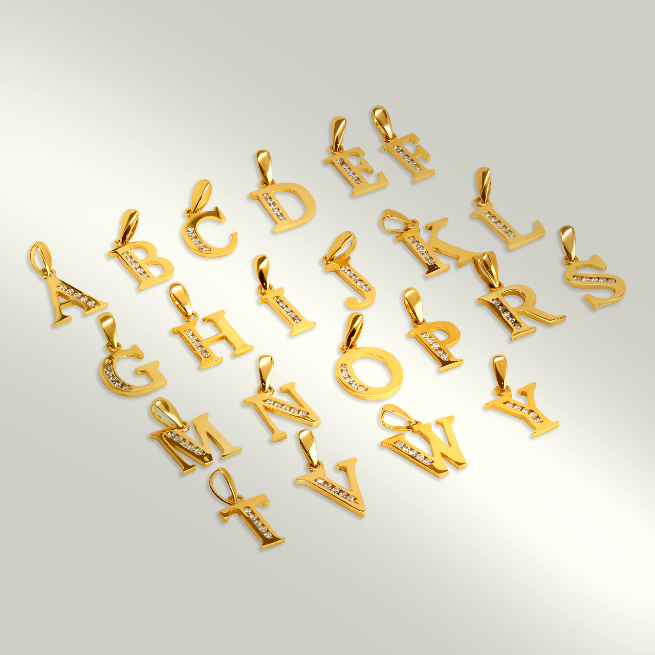 583-101-J Initial "J" Pendant - Line Gold, Inc.