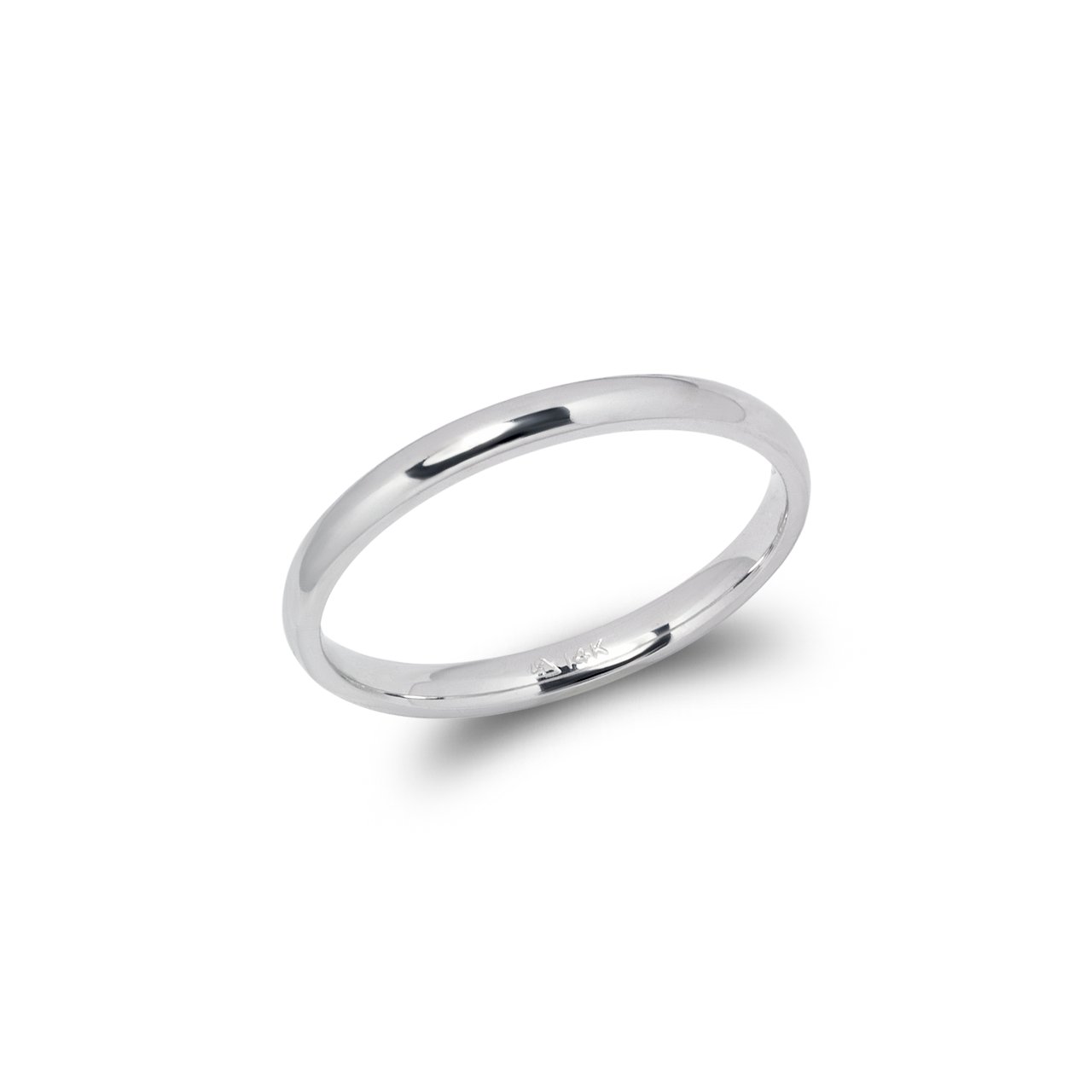 579-001W 2mm Plain White Wedding Band - Line Gold, Inc.