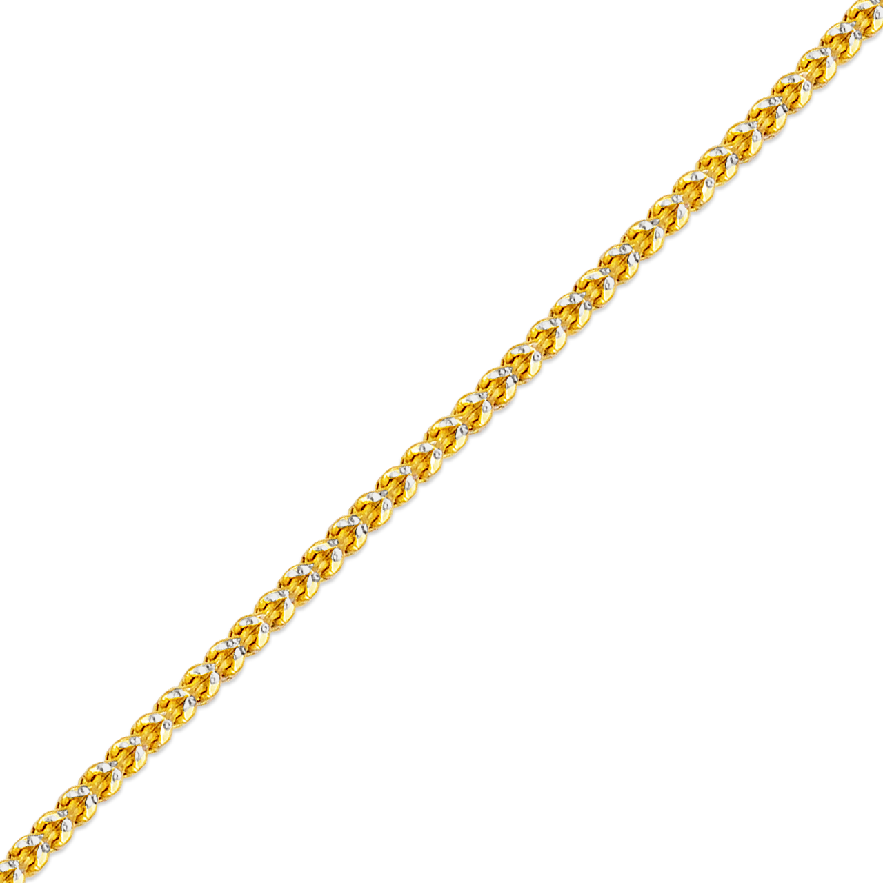 136-161ZS Hollow Franco White Pave Chain - Line Gold, Inc.