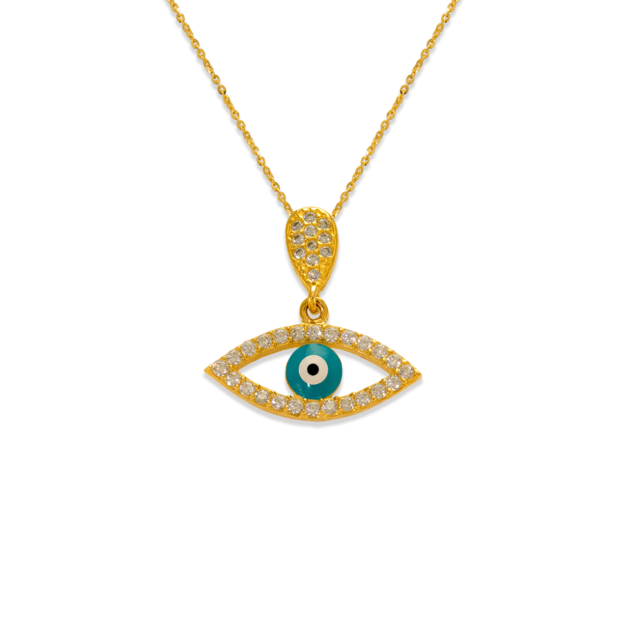 263-081 Fancy Evil Eye CZ Pendant - Line Gold, Inc.