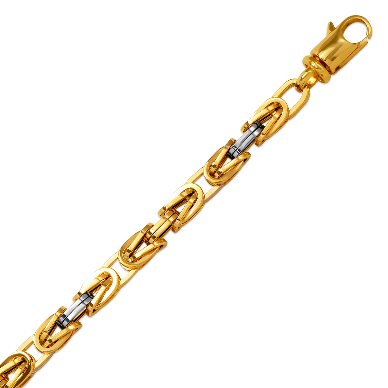 136-651Z-065BR Hollow Byzantine Bracelet - Line Gold, Inc.