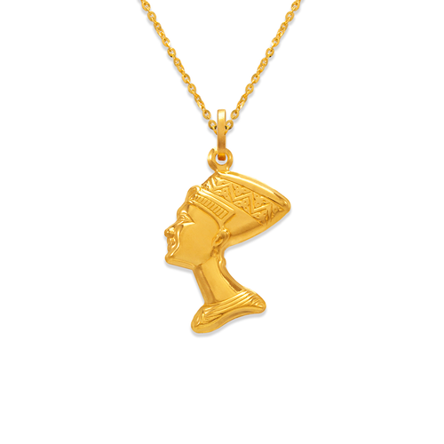 166-047 23mm Cleopatra Charm Pendant - Line Gold, Inc.