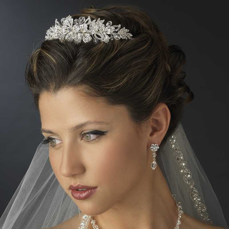 Exquisite Floral Crystal and Rhinestone Wedding Tiara