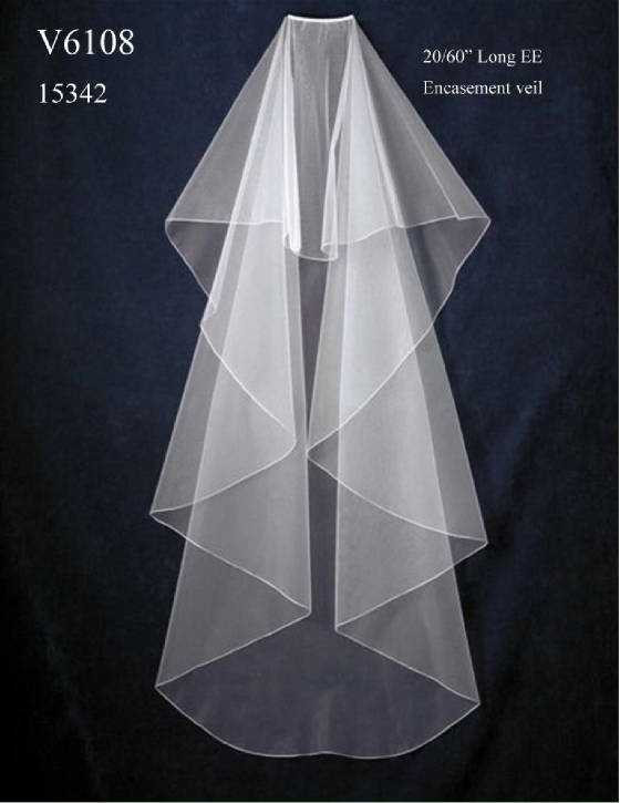 Two Layer Waltz Length Encasement Drop Wedding Veil