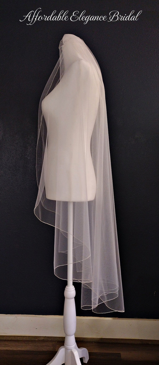 Angel Cut Extra Full Knee Length Custom Wedding Veil