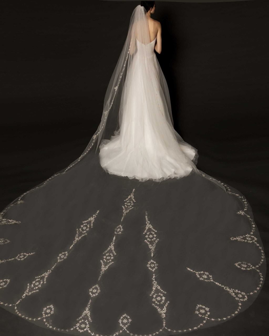 165" Long Beaded Regal Cathedral Wedding Veil