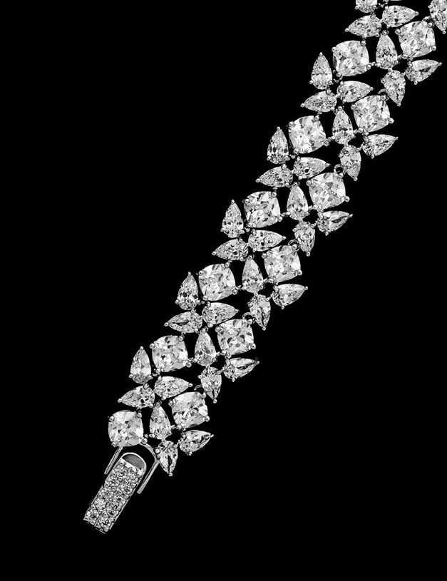 Multi Cut CZ Wedding and Formal Bracelet in Silver or Gold