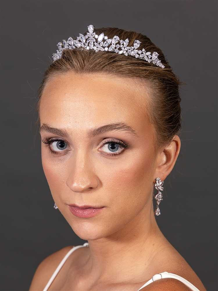 Classic CZ 1 3/4" High Wedding Tiara in Silver Plating