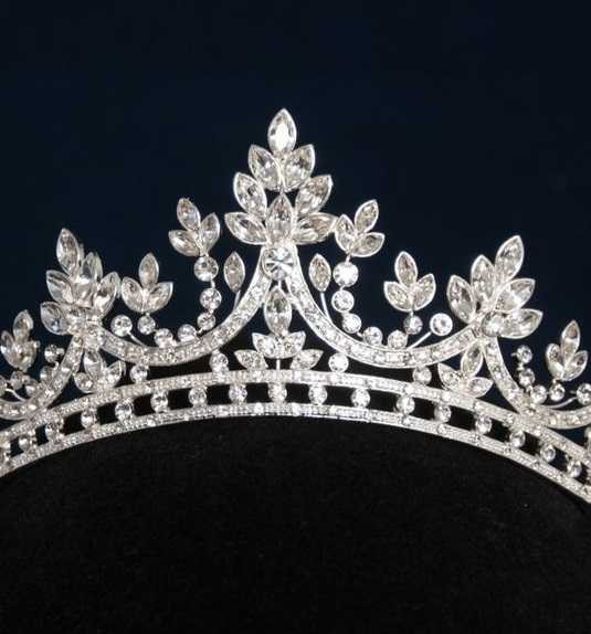 2 1/2" Tall Multi-Peak Marquise Rhinestone Wedding Tiara