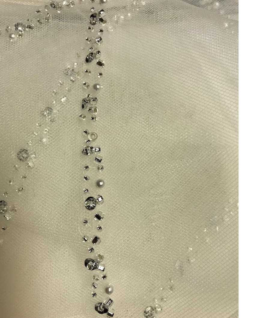 Royal Cathedral Wedding Veil with Beaded Pearl Edge 120"