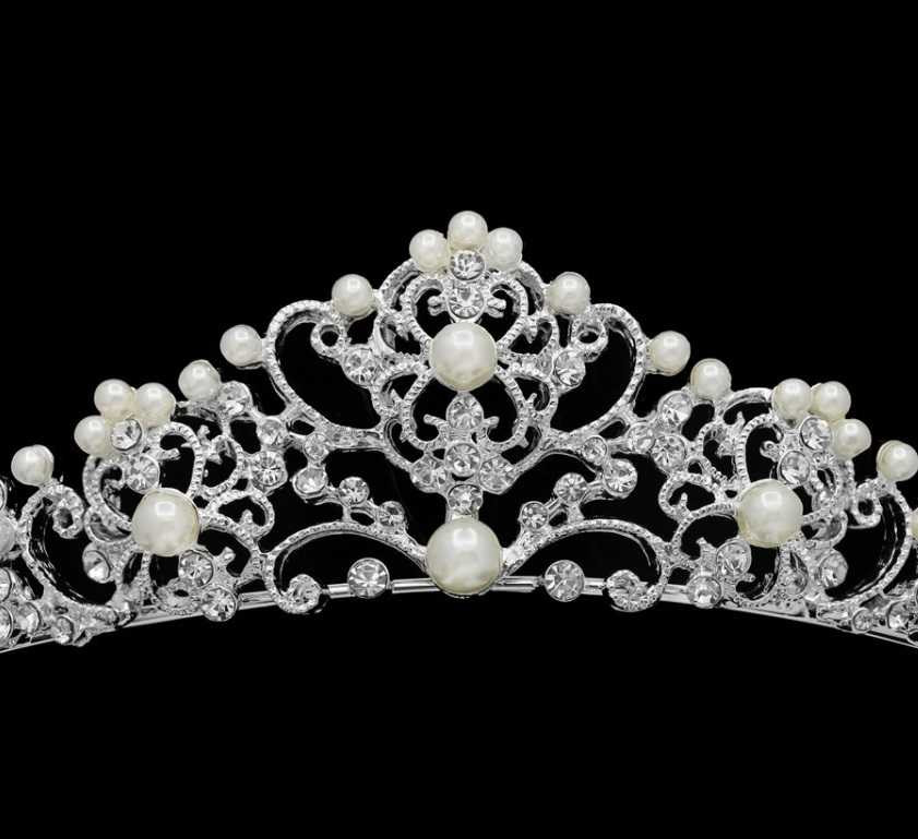Dainty Pearl and Rhinestone Wedding Tiara