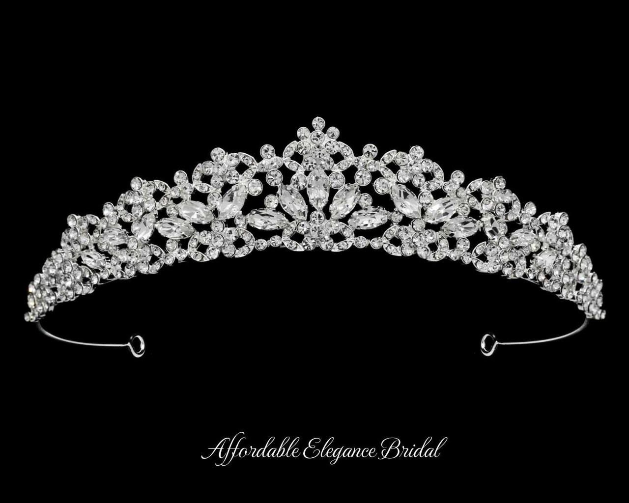 Dainty Crystal Rhinestone Floral Wedding Tiara hp6623