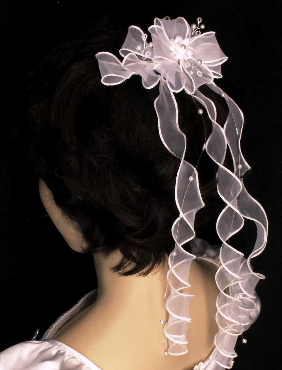 Flower Girl or Communion Chiffon Ribbon Bow