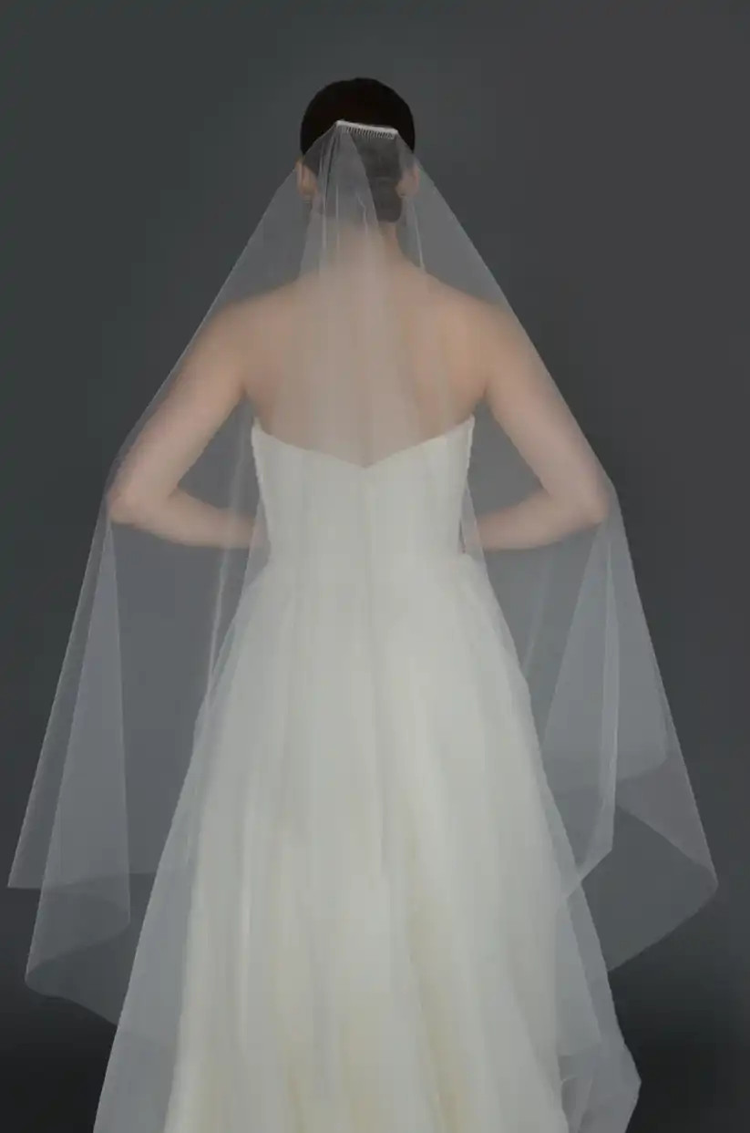 Two Layer Plain Cut Edge Wedding Veil Ansonia Bridal V629