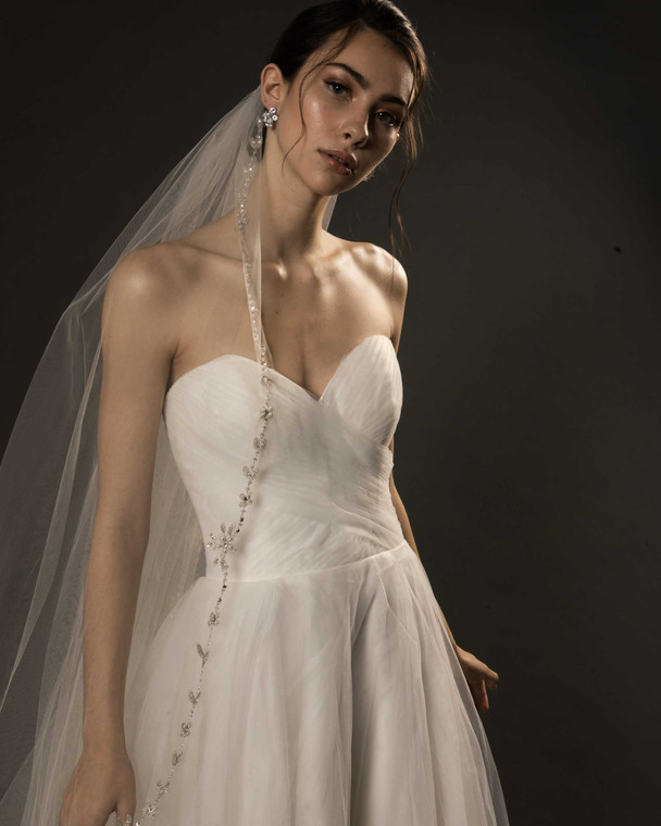 165" Long Beaded Regal Cathedral Wedding Veil