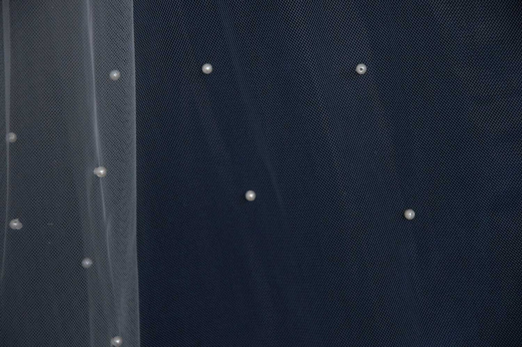 Pearl Scatter Cathedral Wedding Veil Wide Width C555