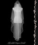 Angel Cut Waltz Length Pearl and Crystal Beaded Wedding Veil
