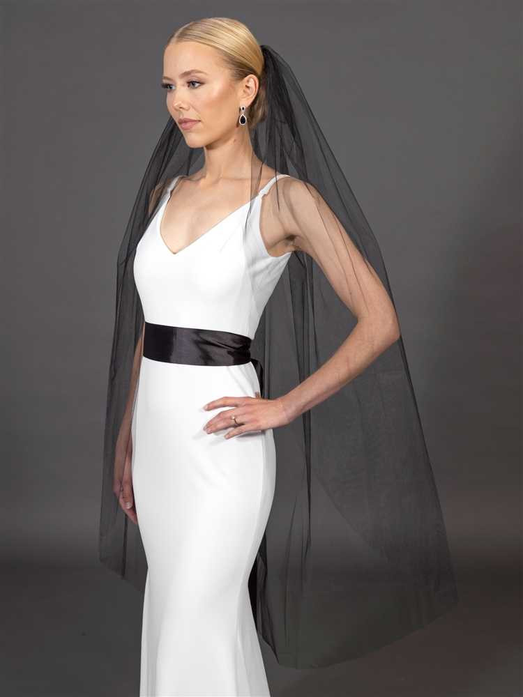 Black Cut Edge Semi Waltz or Ballet Length Wedding Veil