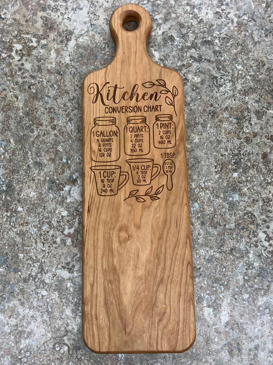 Kitchen Measurements Cherry Breadboard