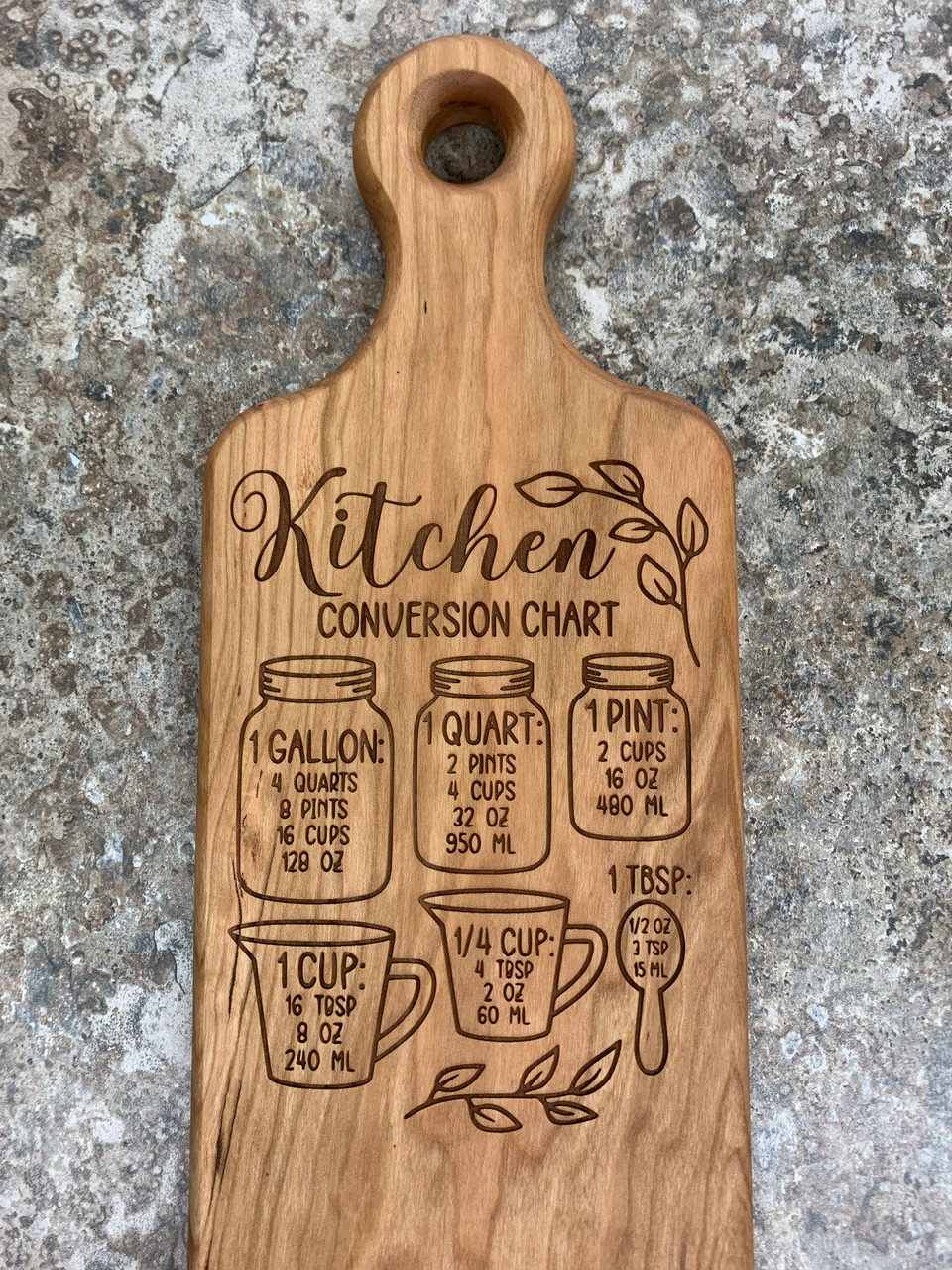Kitchen Measurements Cherry Breadboard