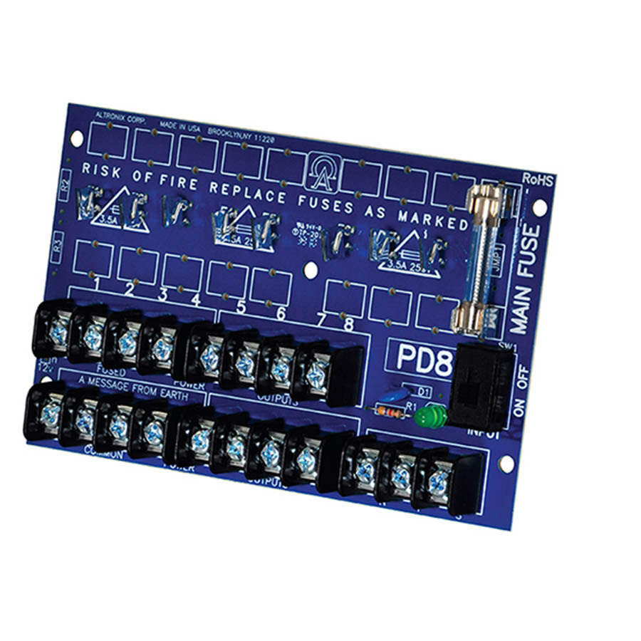 Altronix PDS8 Dual Input Power Distribution Module - 8 Fused Outputs