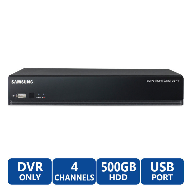 Samsung Hanwha SRD-440-500 4 Channel DVR, 500 GB HDD