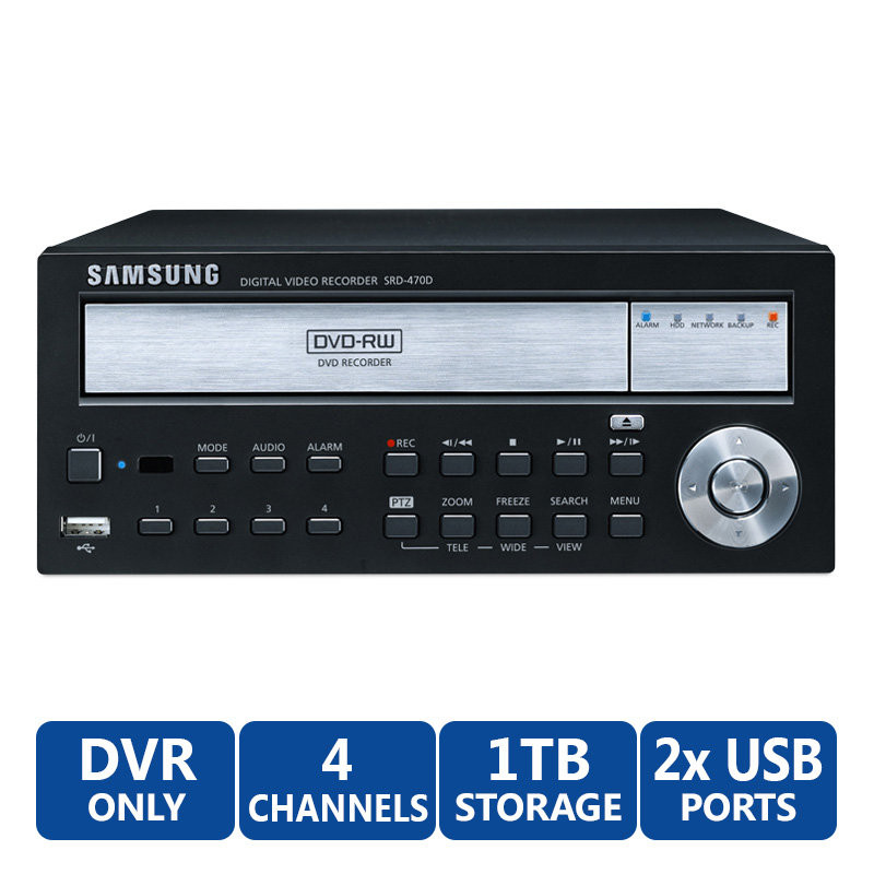 Samsung Hanwha SRD-470D-1TB 4 Channel DVR, 1 TB HDD discontinued