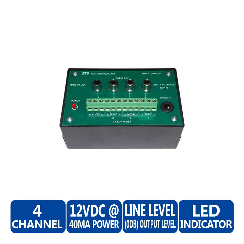 ETS SMI-4 4-Channel Audio Surveillance Interface Adapter