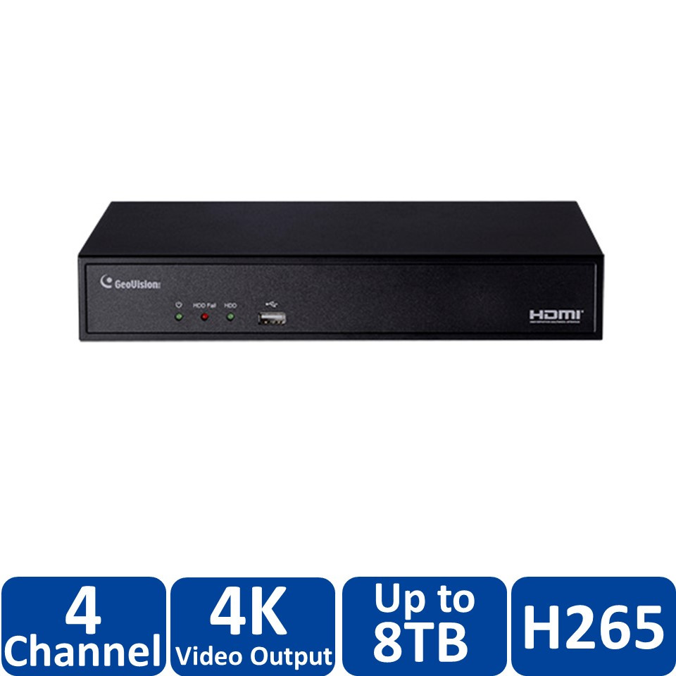 Geovision GV-SNVR0411 4 Channel NVR, No HDD discontinued