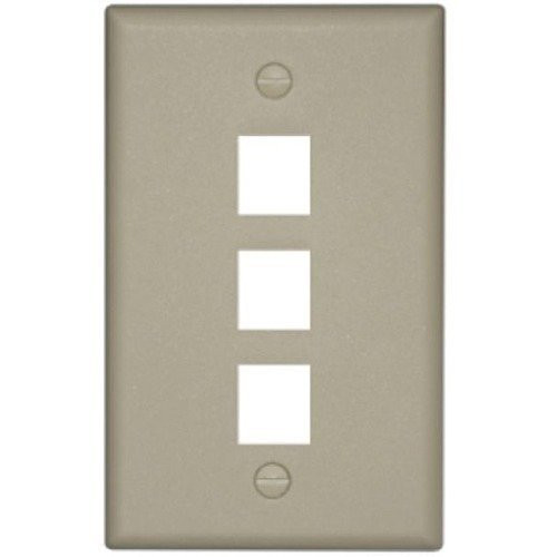 W Box 0E-FP3AL 3-Port Single Gang Faceplate,2-Pack,Almnd discontinued