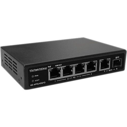 W Box 0E-4PRJ45SFG 6-Port Gigabit PoE Switch