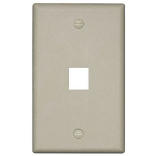 W Box 0E-FP1AL 1-Port Single Gang Faceplate,2-Pck,Almond