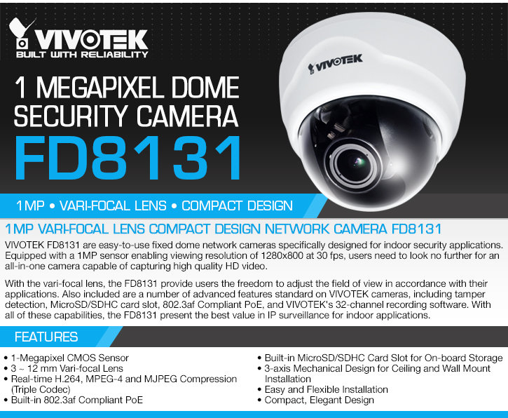 Vivotek FD8131 Indoor Dome IP Security Camera discontinued