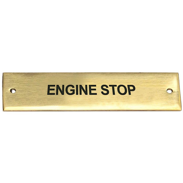 Engine Stop Label (Brass) - Pirates Cave Chandlery