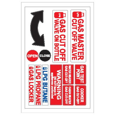 Gas Master Shut-Off Label Sticker - Pirates Cave Chandlery