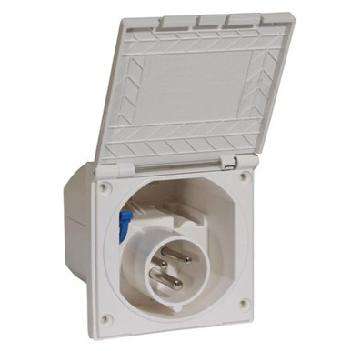 Mains Shore Power 16A Socket (Flush Mount) - Pirates Cave Chandlery