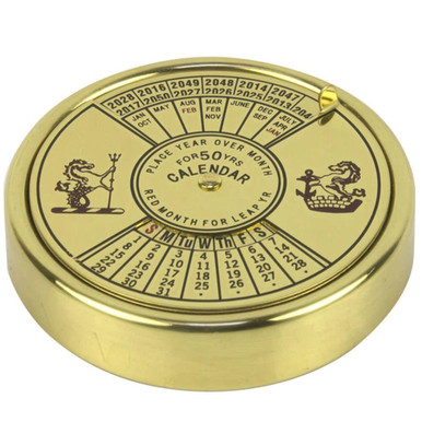Brass 50-Year Calendar - Pirates Cave Chandlery