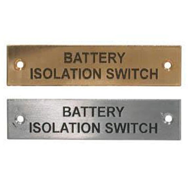 Battery Isolation Switch Label - Pirates Cave Chandlery